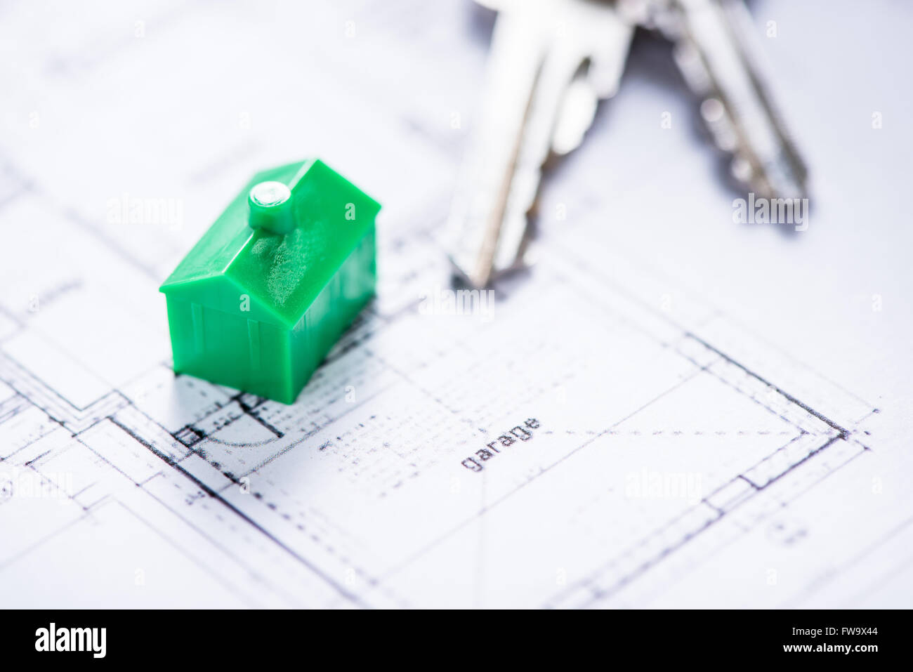 Selling house concept, architect drawings and keys Stock Photo - Alamy