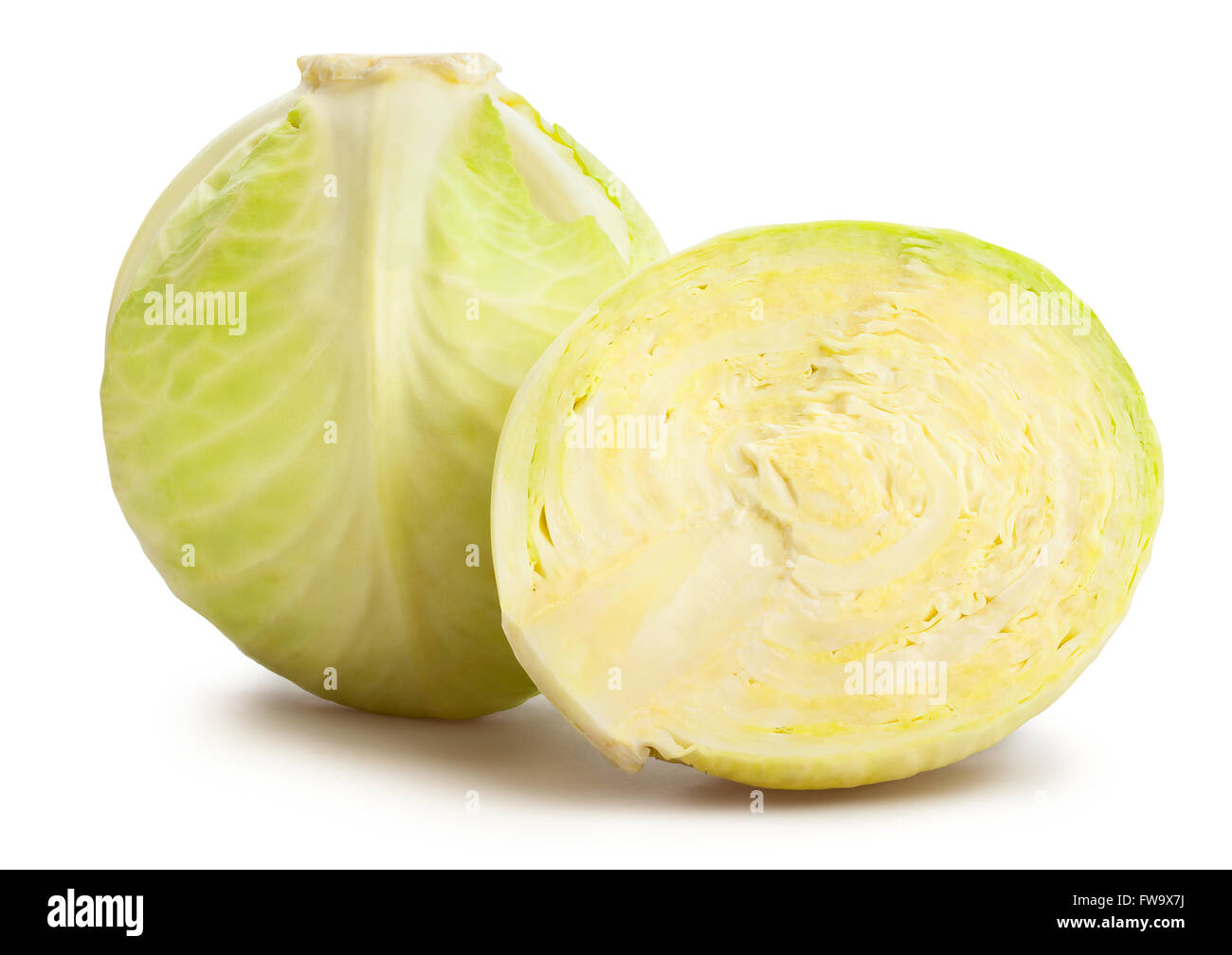 white cabbage sliced isolated Stock Photo - Alamy