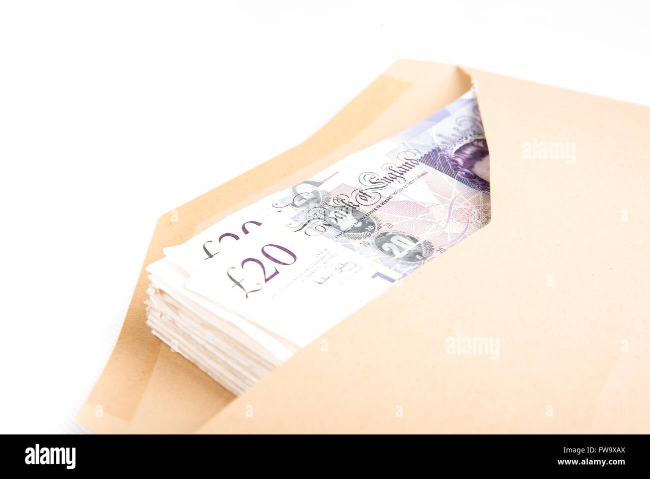 Pound sterling bank notes cash and money on isolated white background ...