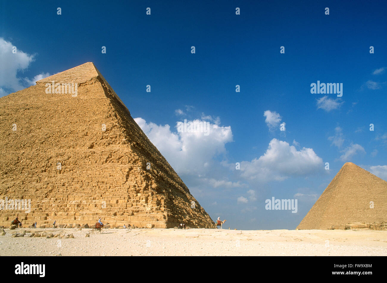 The Pyramids of Khafra (Chephren) and Khufu at Giza, Egypt Stock Photo ...
