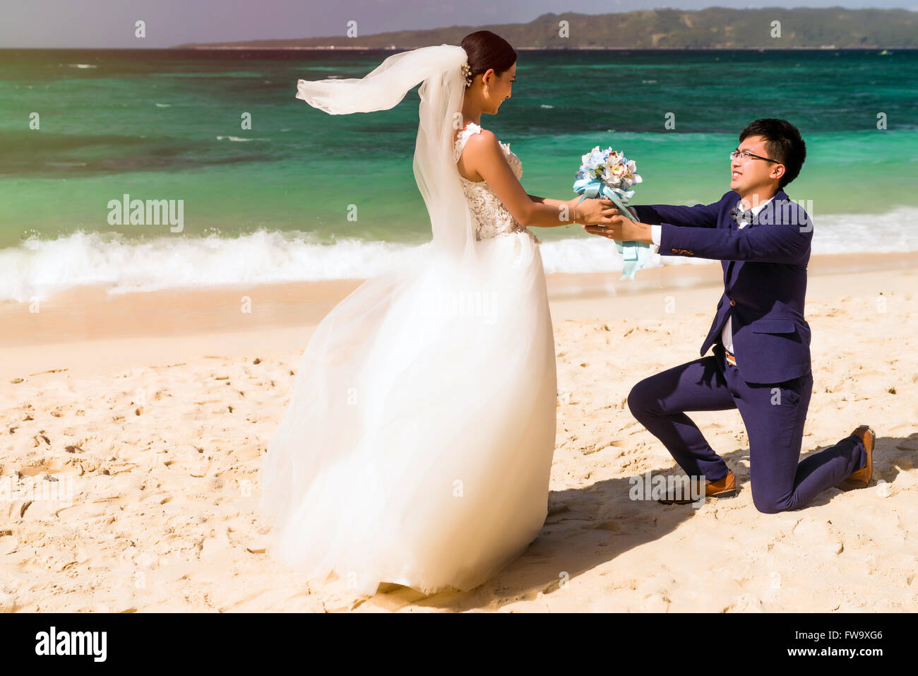 Chinese bride and groom wedding photos in Boracay / Philippines, Puka ...