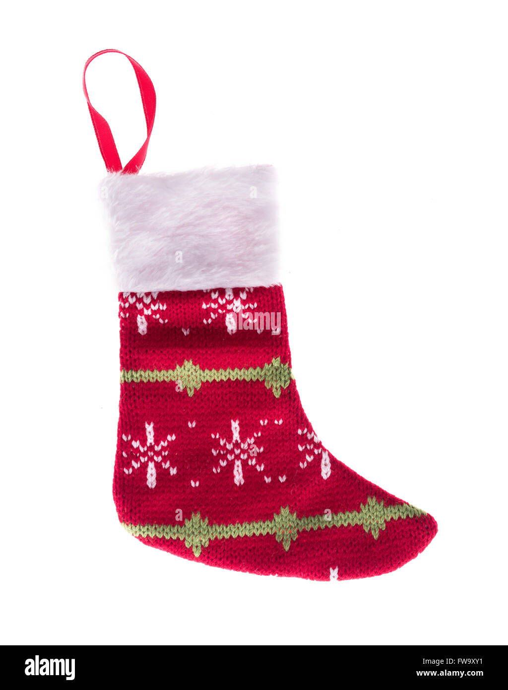 Christmas stocking isolated on white background Stock Photo - Alamy
