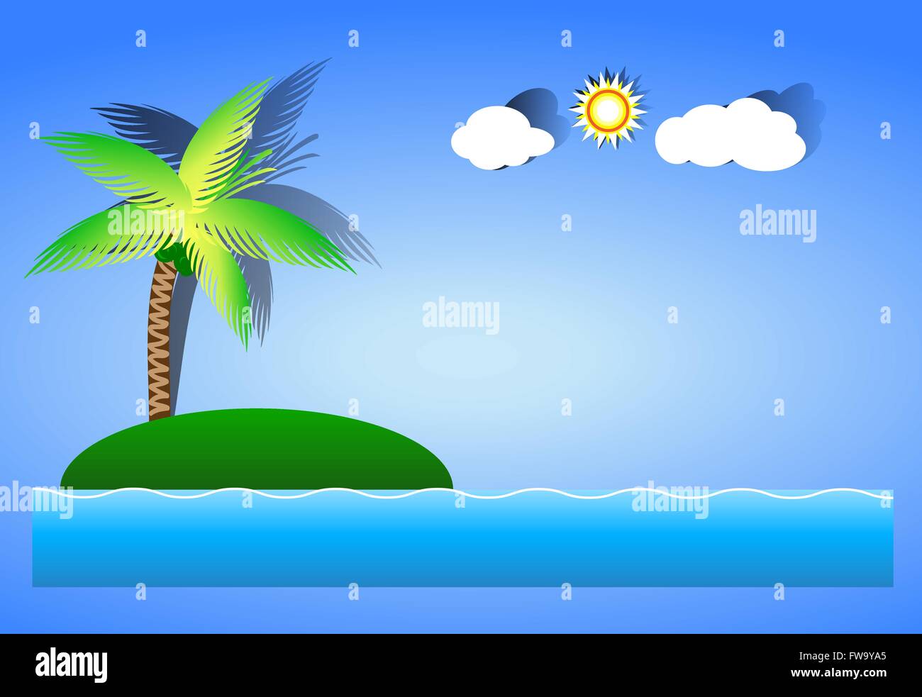Green coconut in tree Stock Vector Images - Alamy