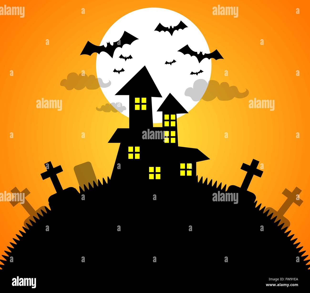 Halloween terrible Vector background illustration Stock Vector Image ...