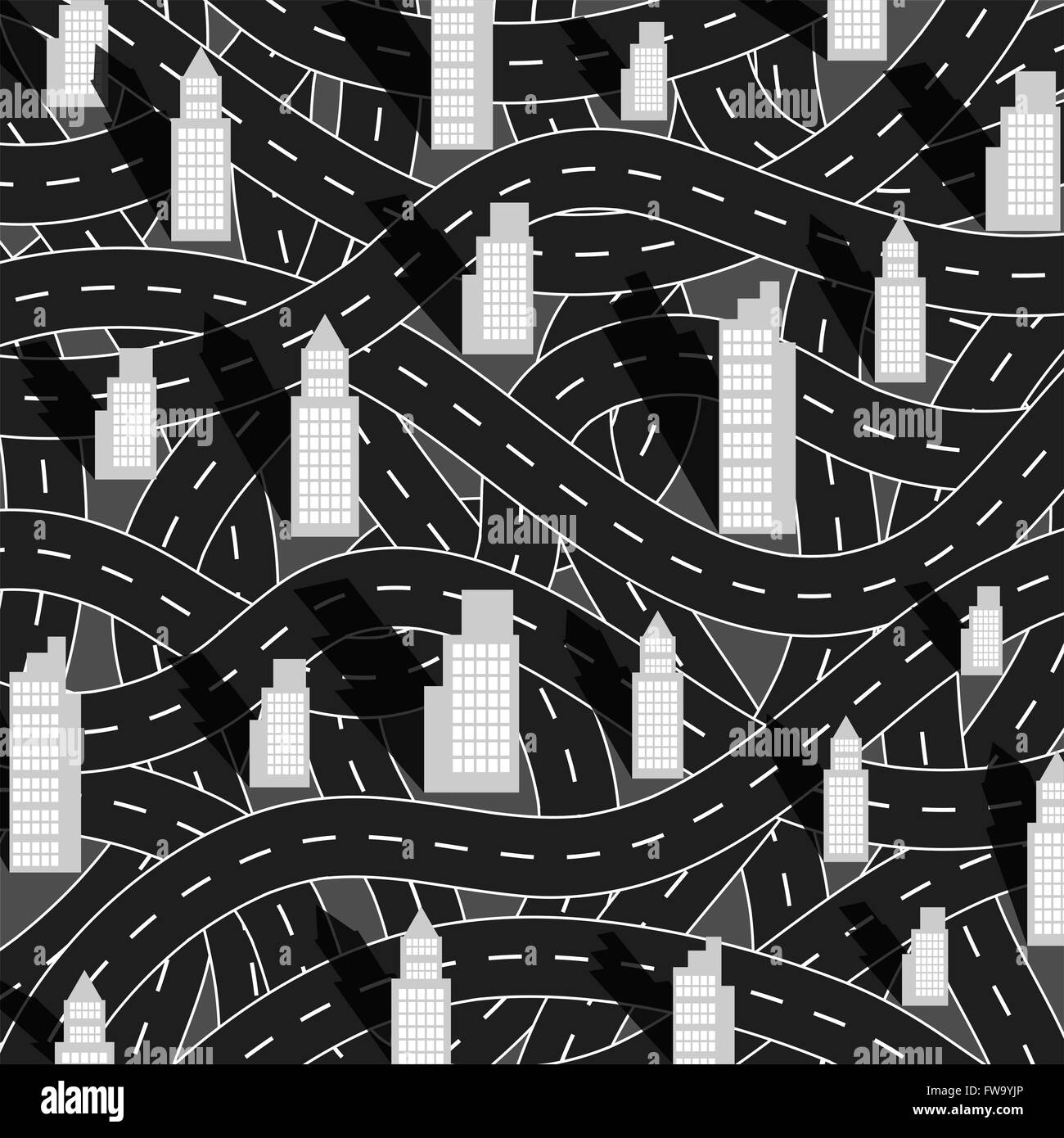 The city has a busy road. A vector illustration Stock Vector Image ...