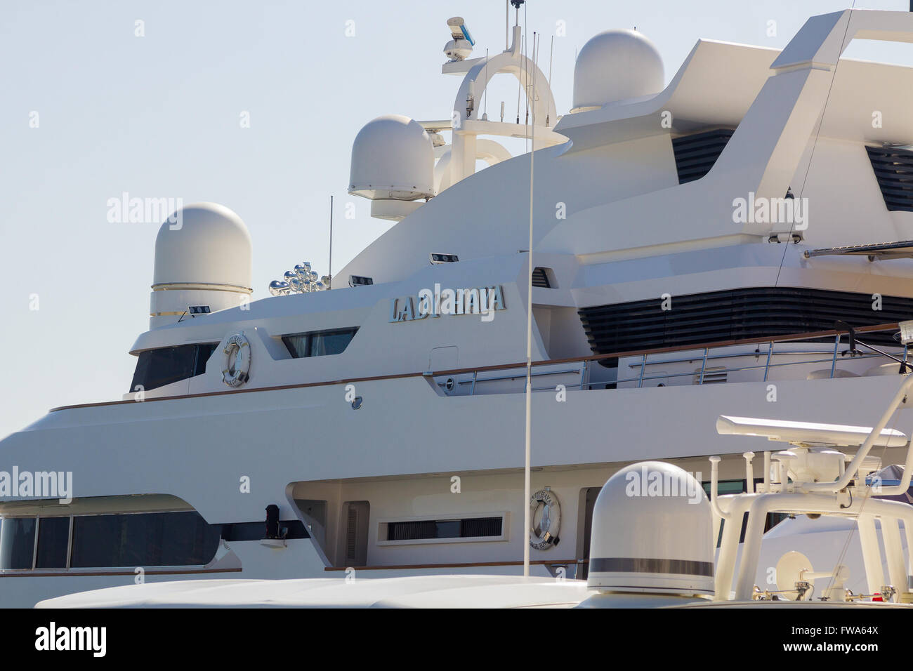 Marcella, Spain September 3, 2014: Lady Haya famous luxury yacht Saudi ...