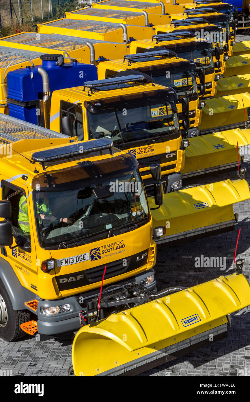 Gritters lined up Stock Photo - Alamy