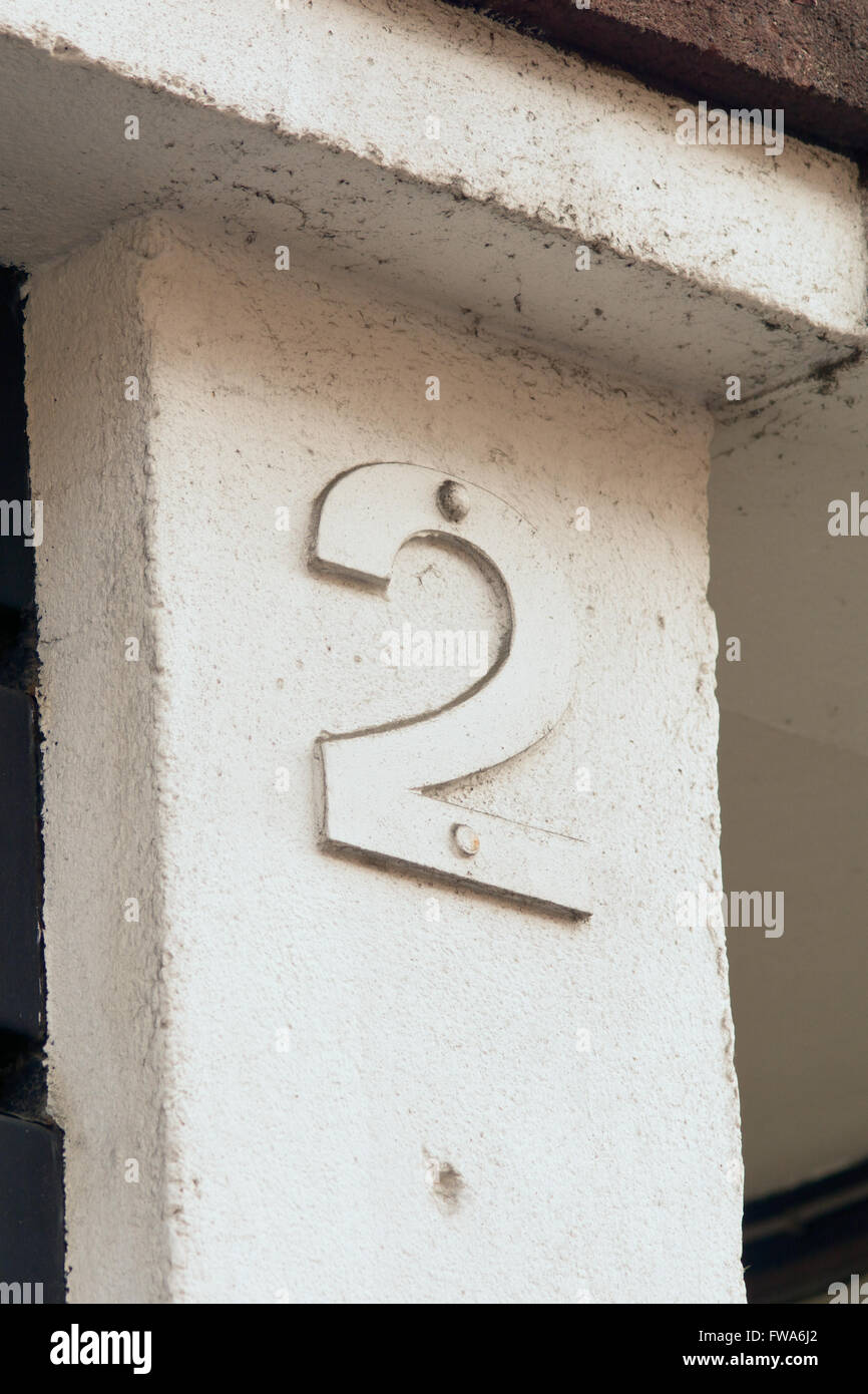 House number 2 sign Stock Photo - Alamy