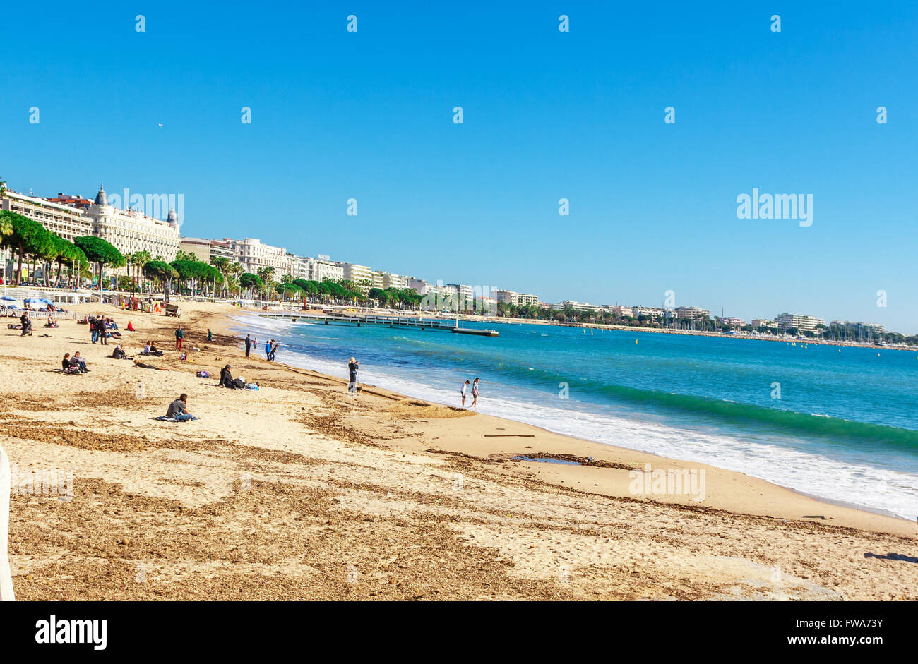 Panoramic view of Cannes, Promenade de la Croisette, the Croisette and ...