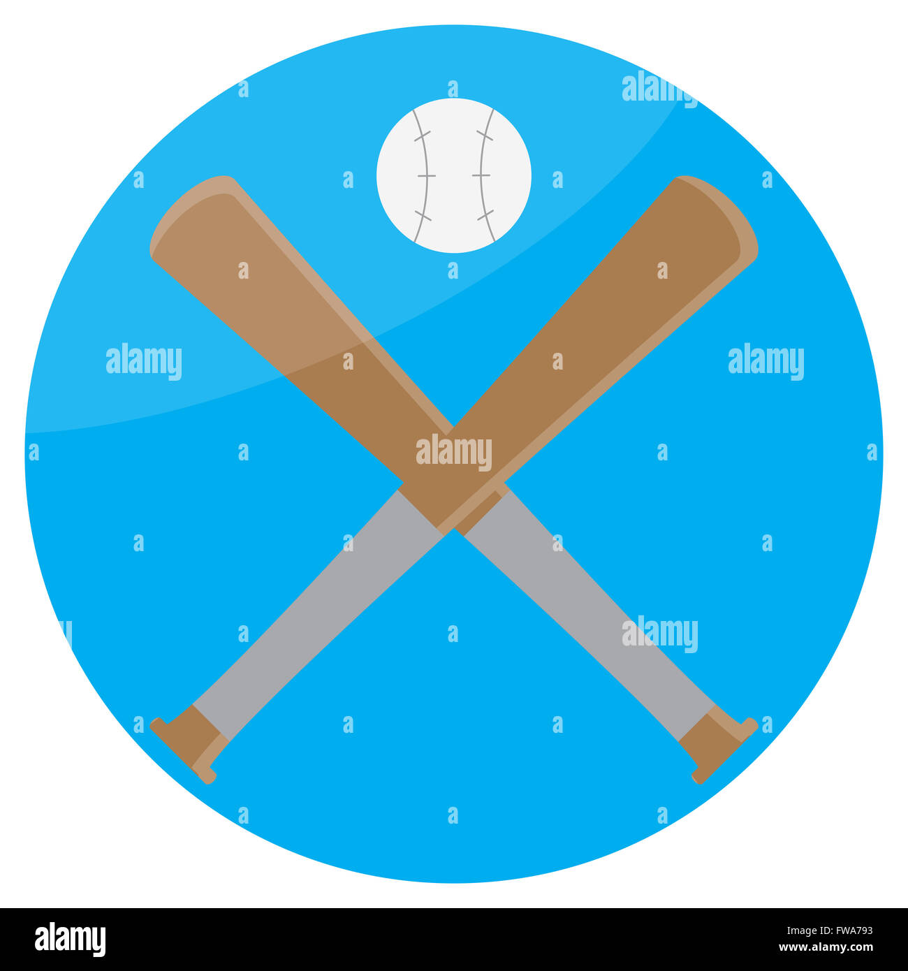 Icon baseball design flat. Baseball bat and sport baseball icon, game ...
