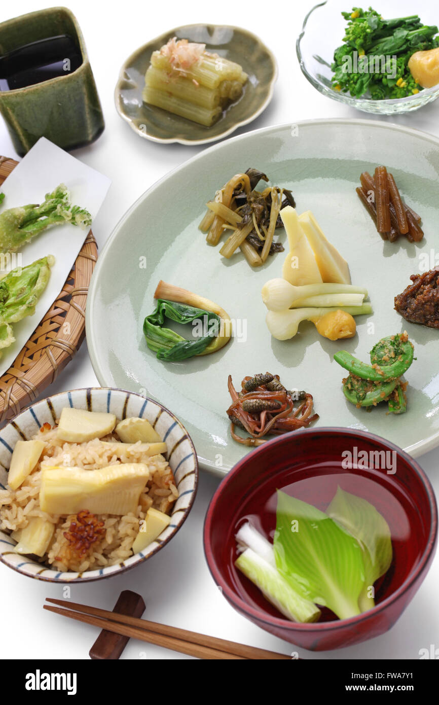 sansai ryori, japanese edible wild plants vegetables cuisine,healthy ...