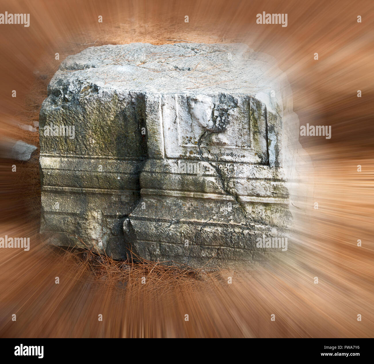 in phaselis temple turkey asia old ruined column and destroyed stone ...