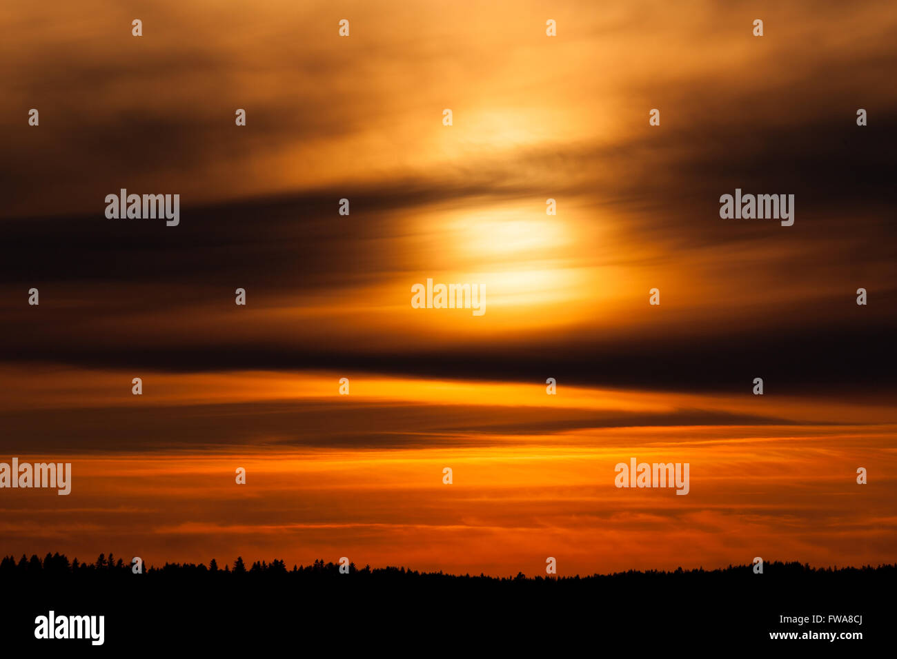 Fiery sunset background Stock Photo - Alamy