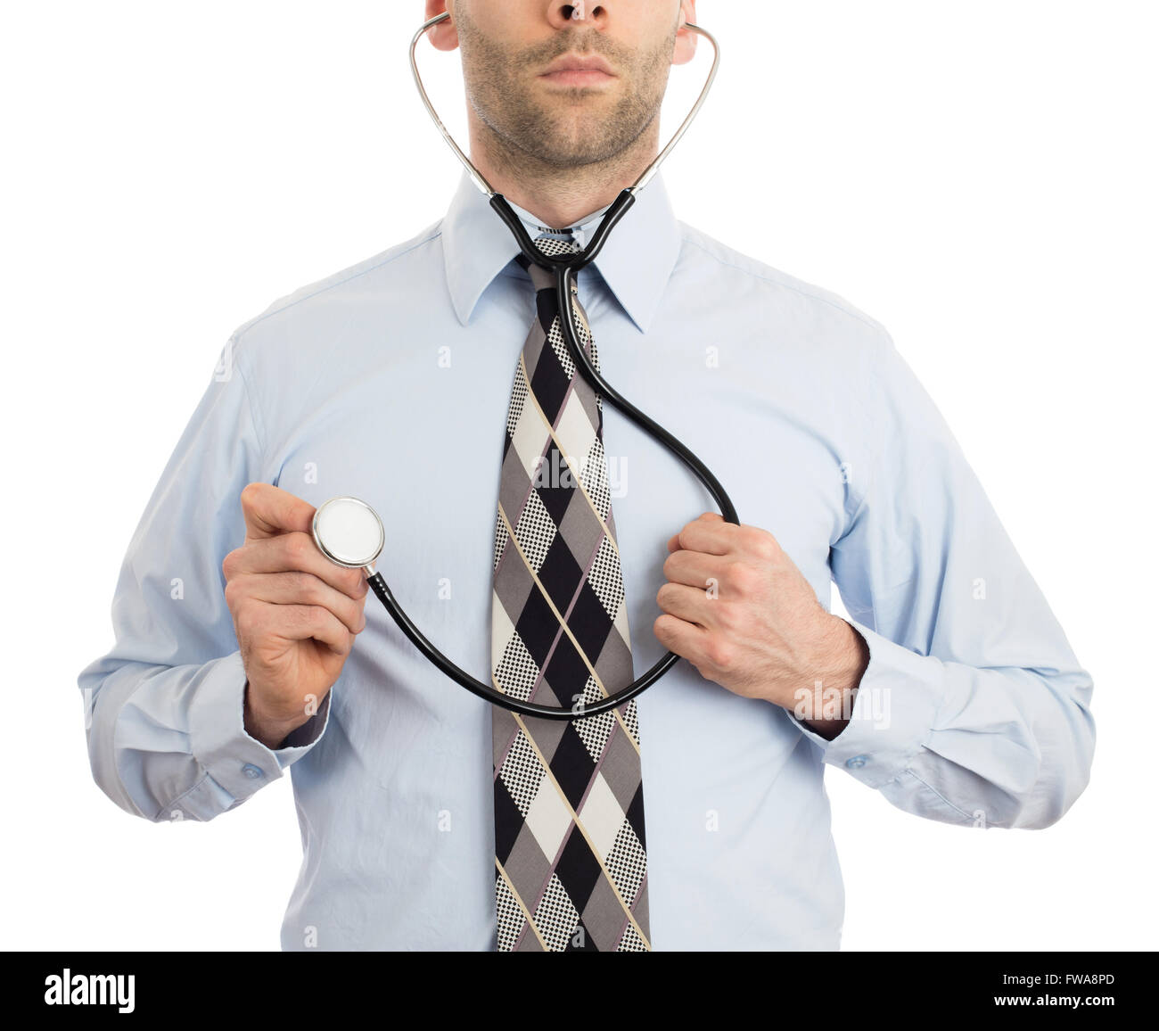 Doctor with stethoscope, isolated on white background Stock Photo - Alamy