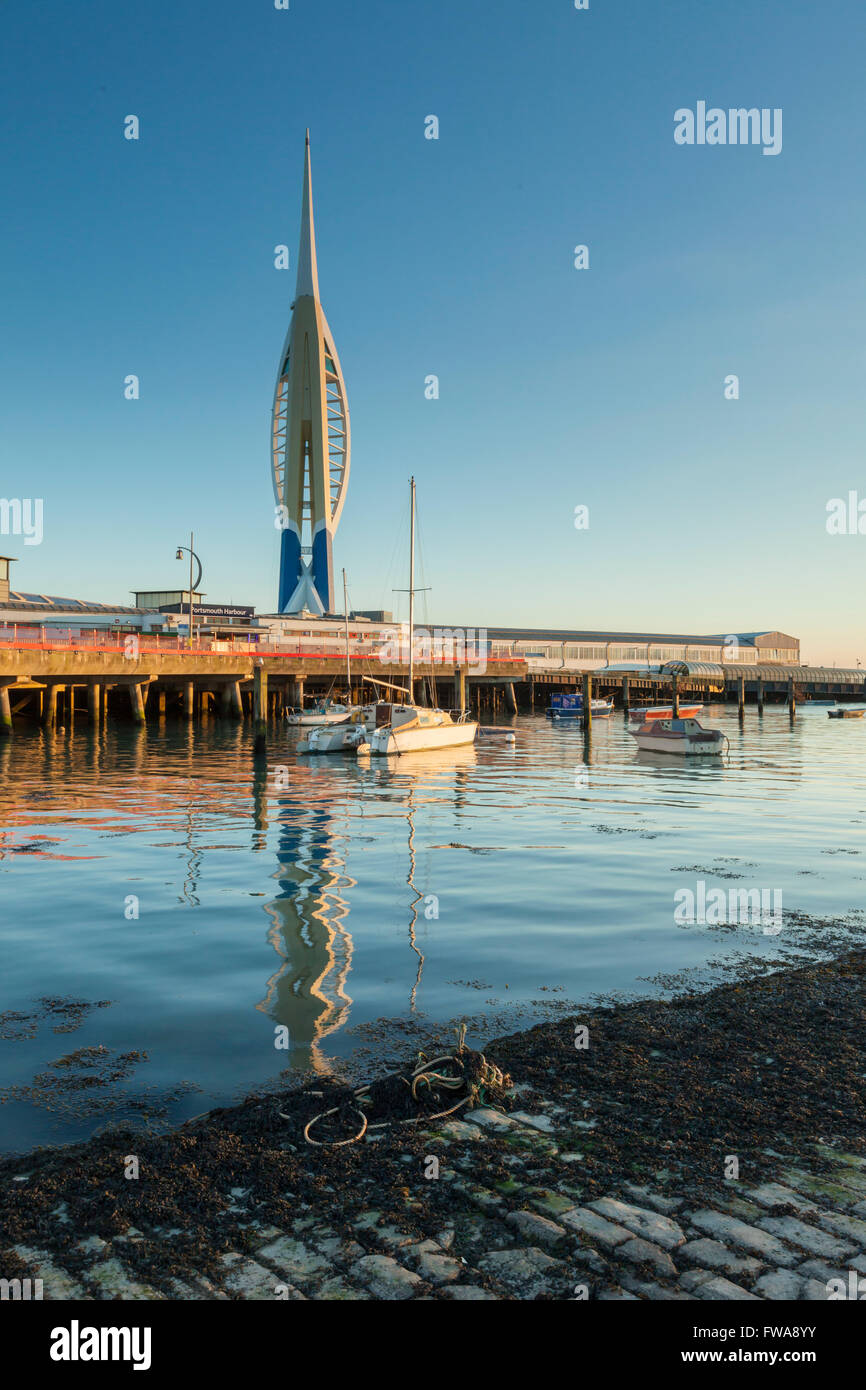 Sunset at Spinnaker Tower in Portsmouth Harbour, UK Stock Photo - Alamy