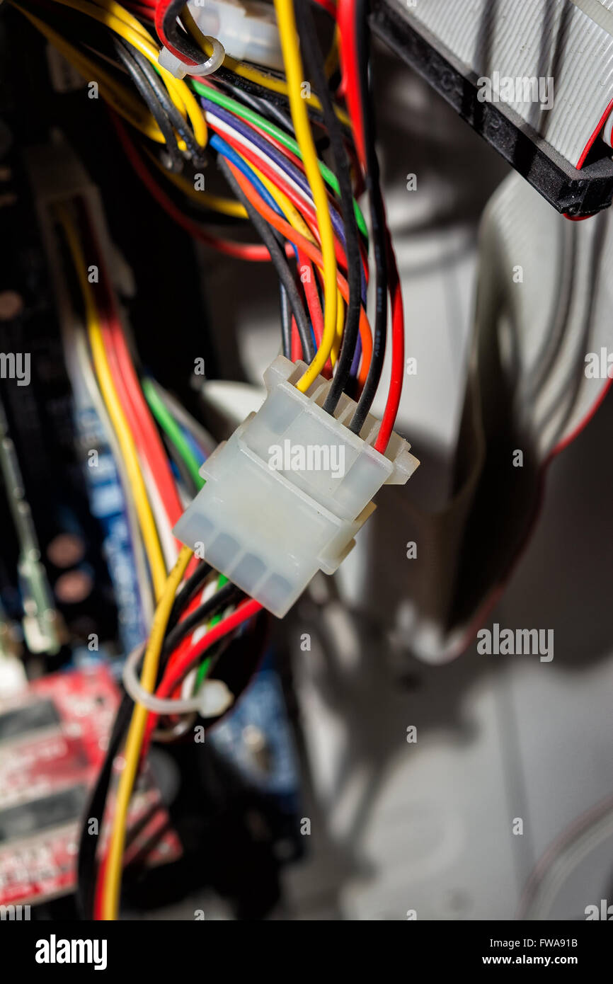 Computer and server components wires. Digital connection Stock Photo ...