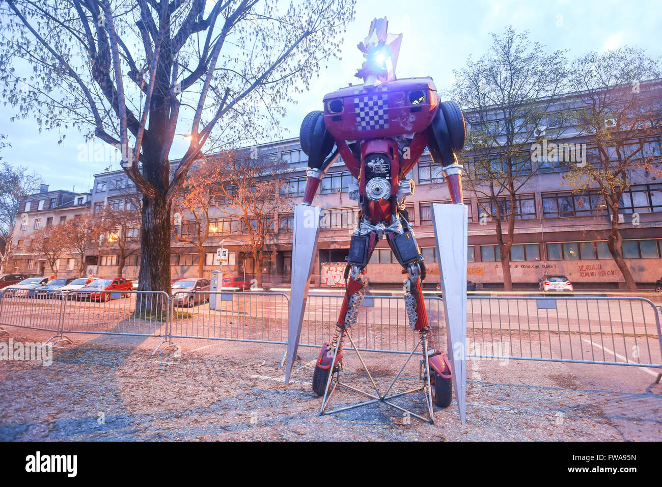 ZAGREB, CROATIA - MARCH 27, 2016 : Exhibition at night by Danilo ...
