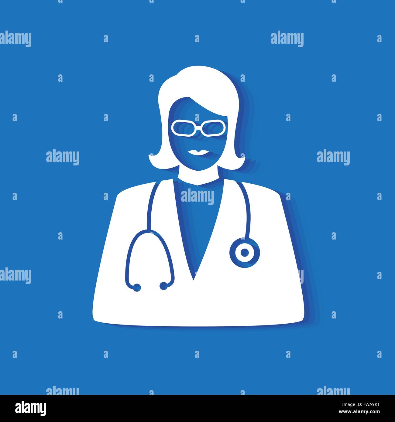 Woman doctor pictogram icon vector hi-res stock photography and images ...