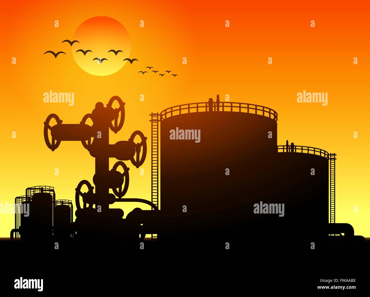 oil tank storage in oil refinery petrochemical industry estate Stock ...