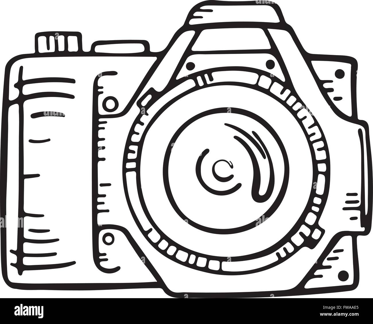 Doodle photo camera. Vector hand draw illustration Stock Vector Image ...