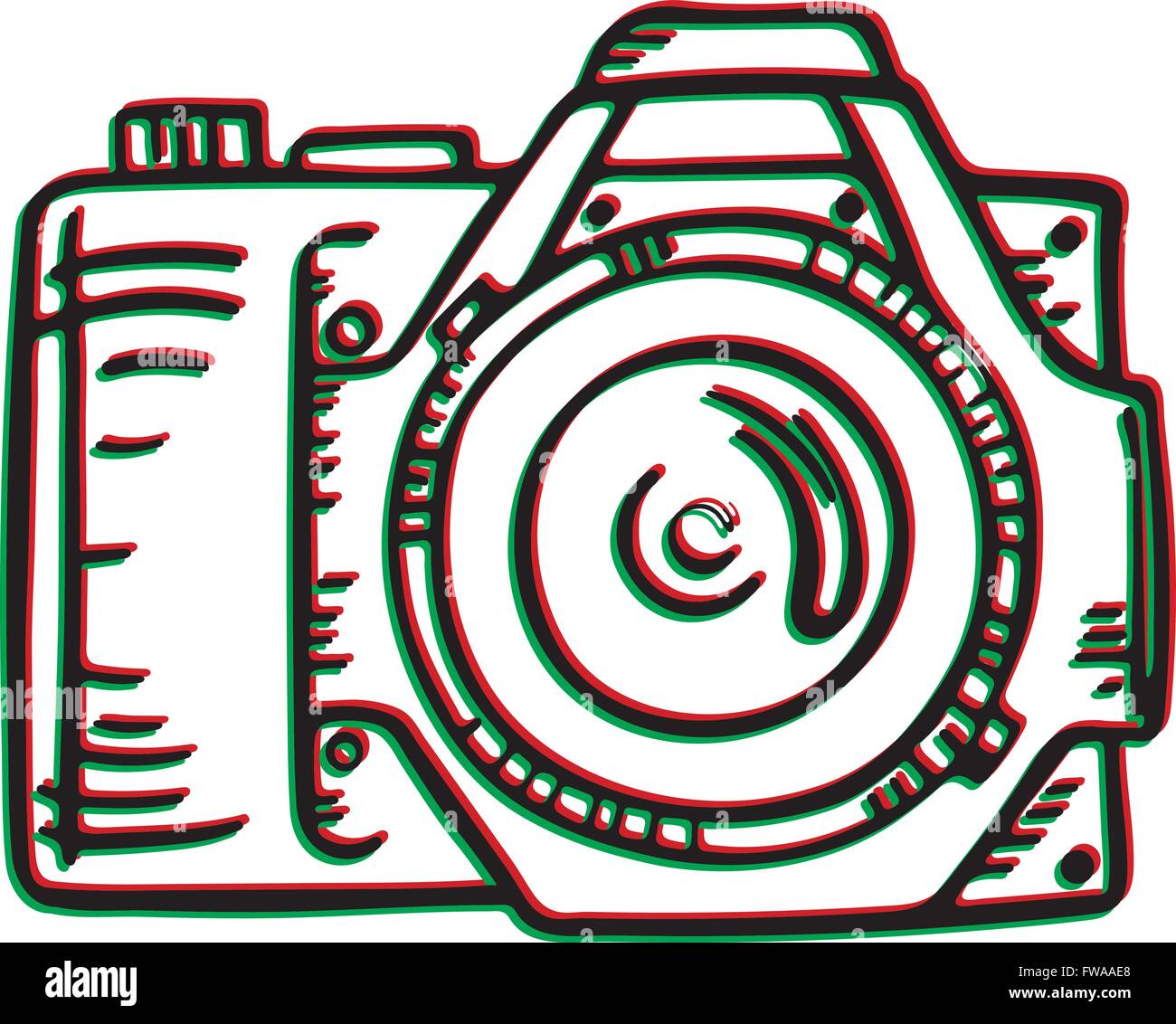 Doodle photo camera. Vector hand draw illustration Stock Vector Image ...