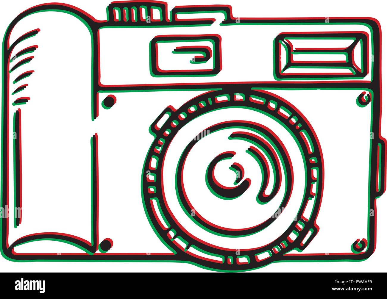 Doodle photo camera. Vector hand draw illustration Stock Vector Image ...
