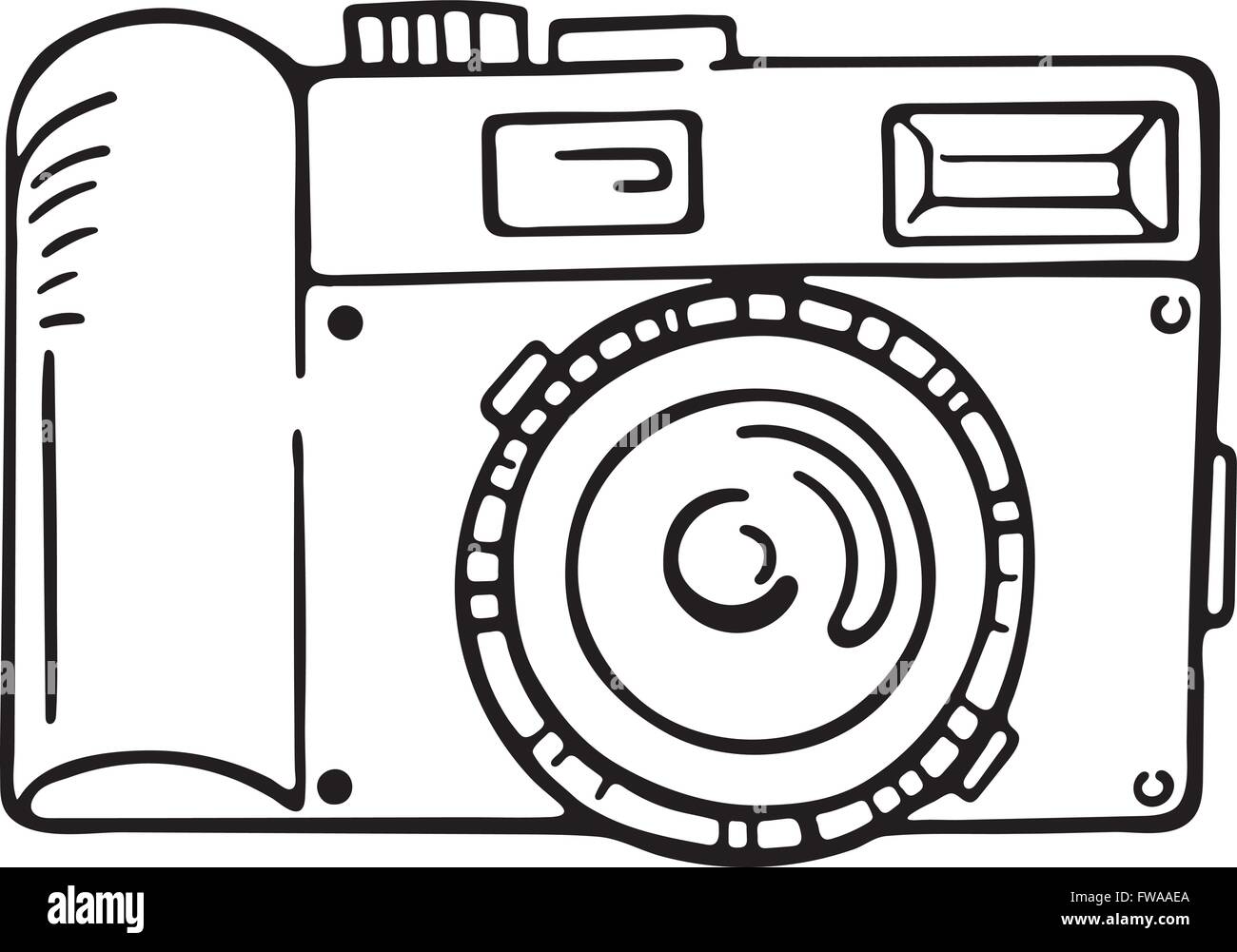 Doodle photo camera. Vector hand draw illustration Stock Vector Image ...