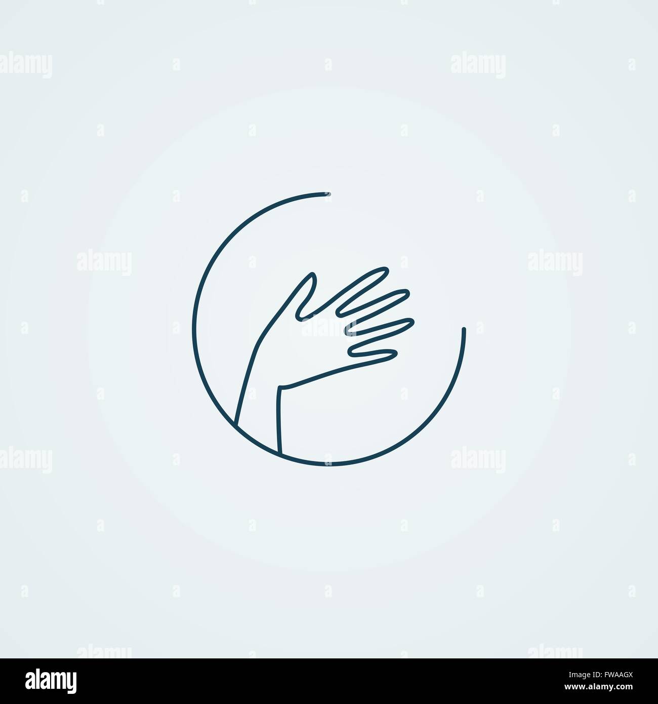Vector icons with a graceful female hand in a beautiful setting Stock ...