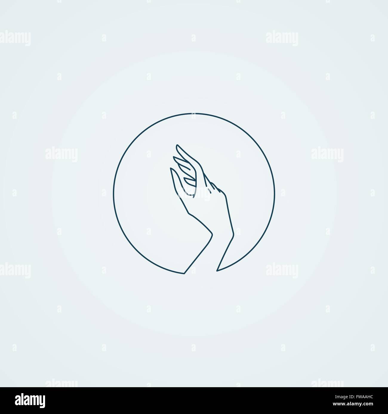 Vector icons with a graceful female hand in a beautiful setting Stock ...