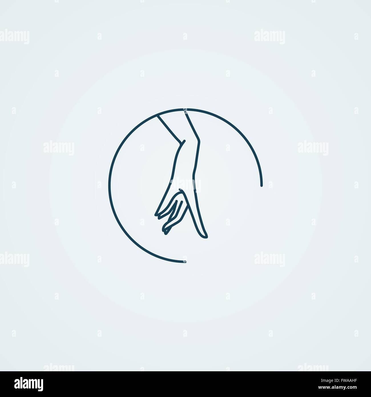 Vector icons with a graceful female hand in a beautiful setting Stock ...