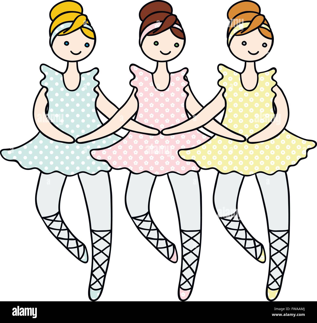 Group ballerinas Stock Vector Images - Alamy