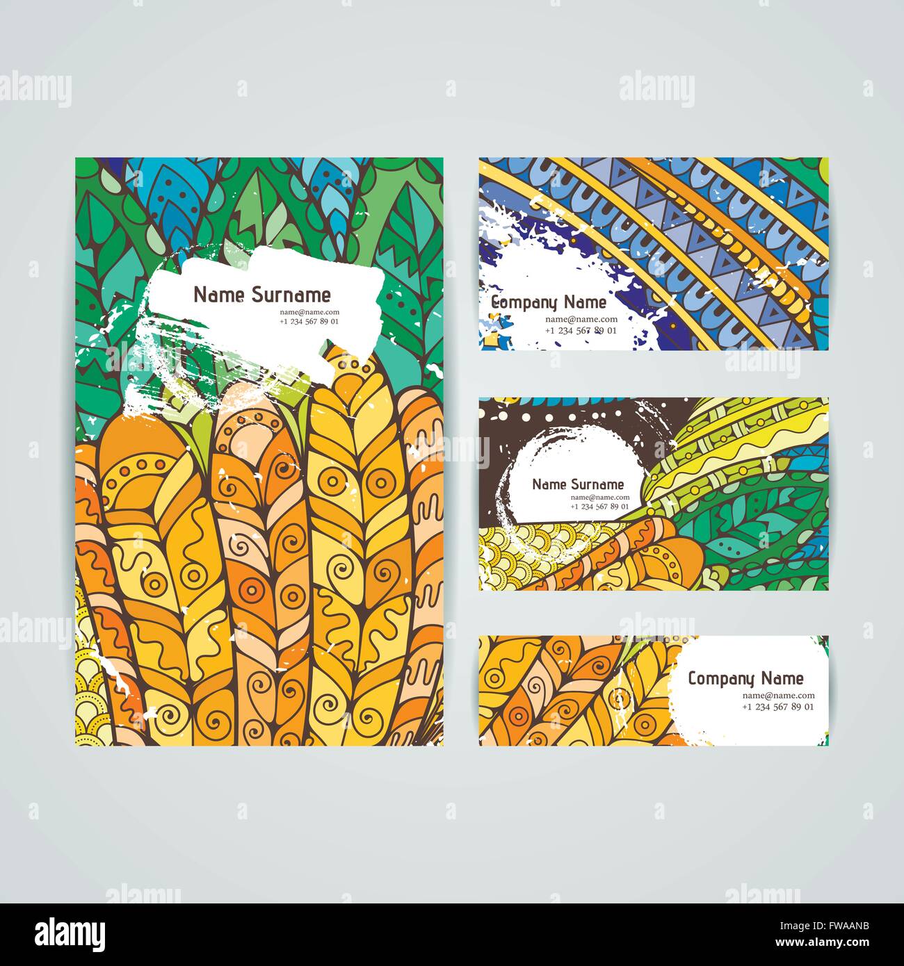 Set of vector design templates. Brochures in random colorful style ...