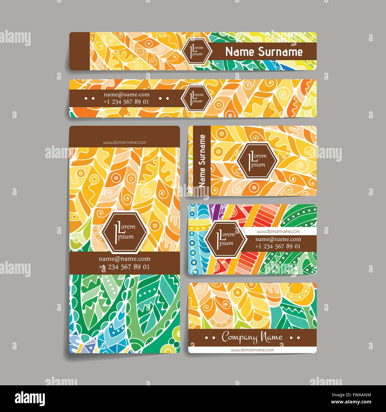 Set of vector design templates. Brochures in random colorful style ...