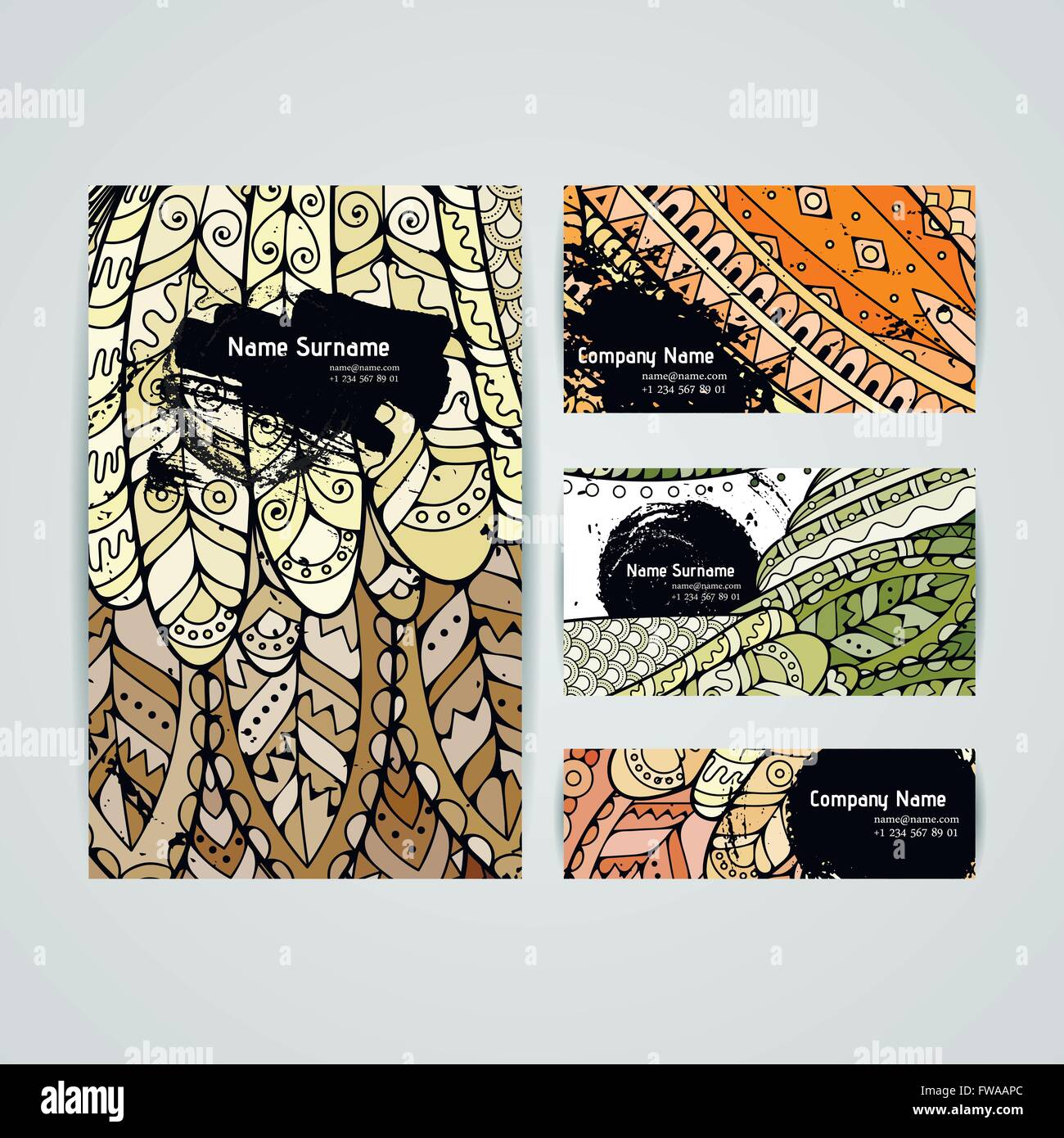 Set of vector design templates. Brochures in random colorful style ...