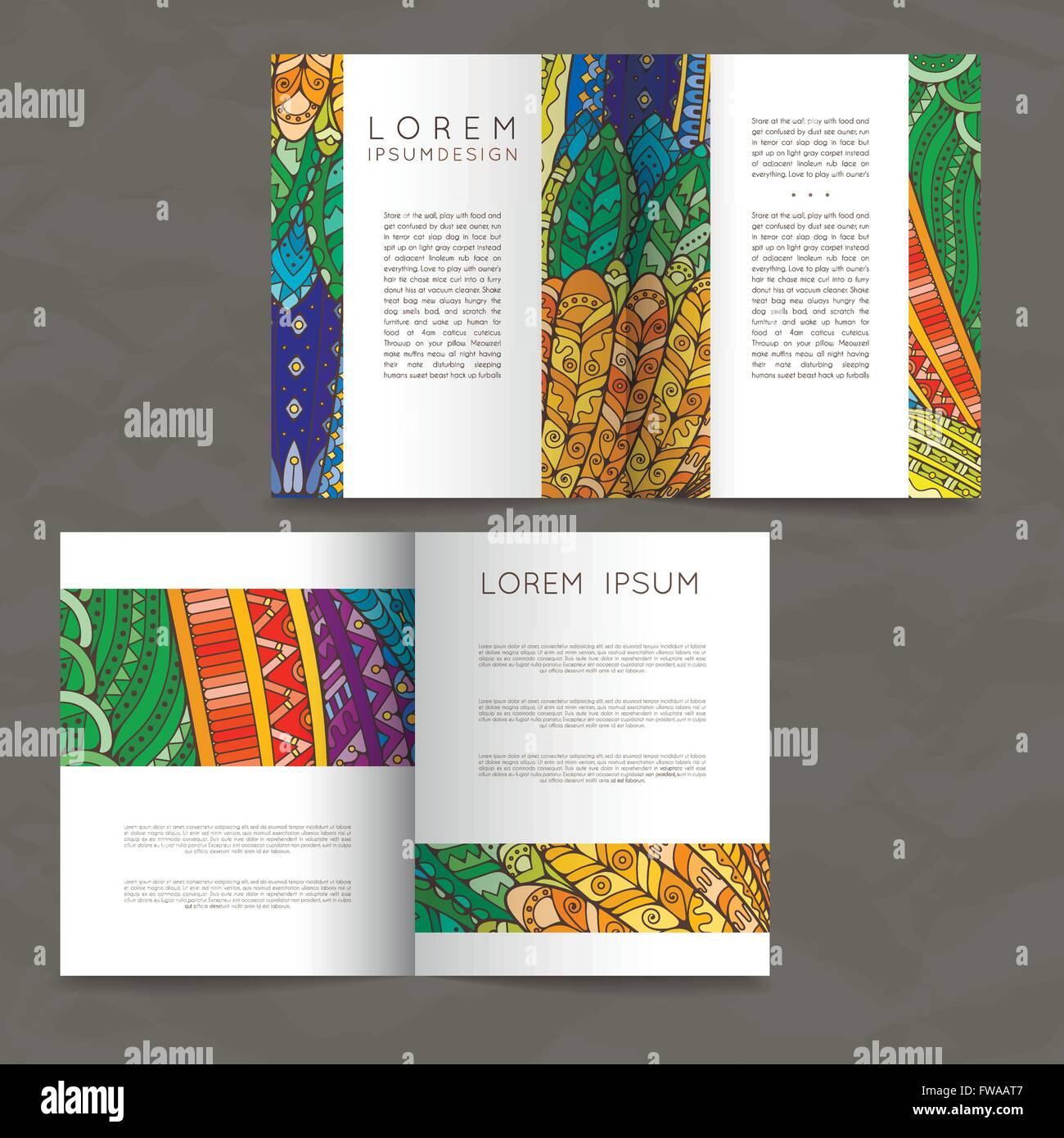 Set of vector design templates. Brochures in random colorful style ...