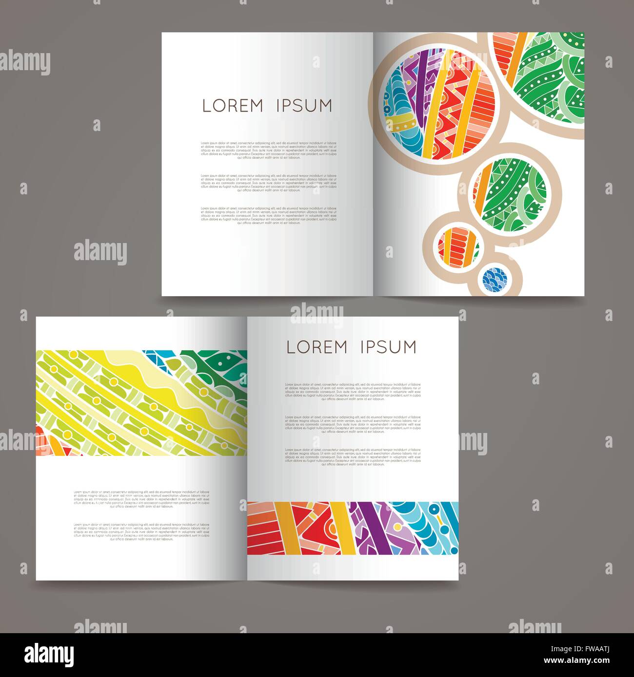 Set of vector design templates. Brochures in random colorful style ...
