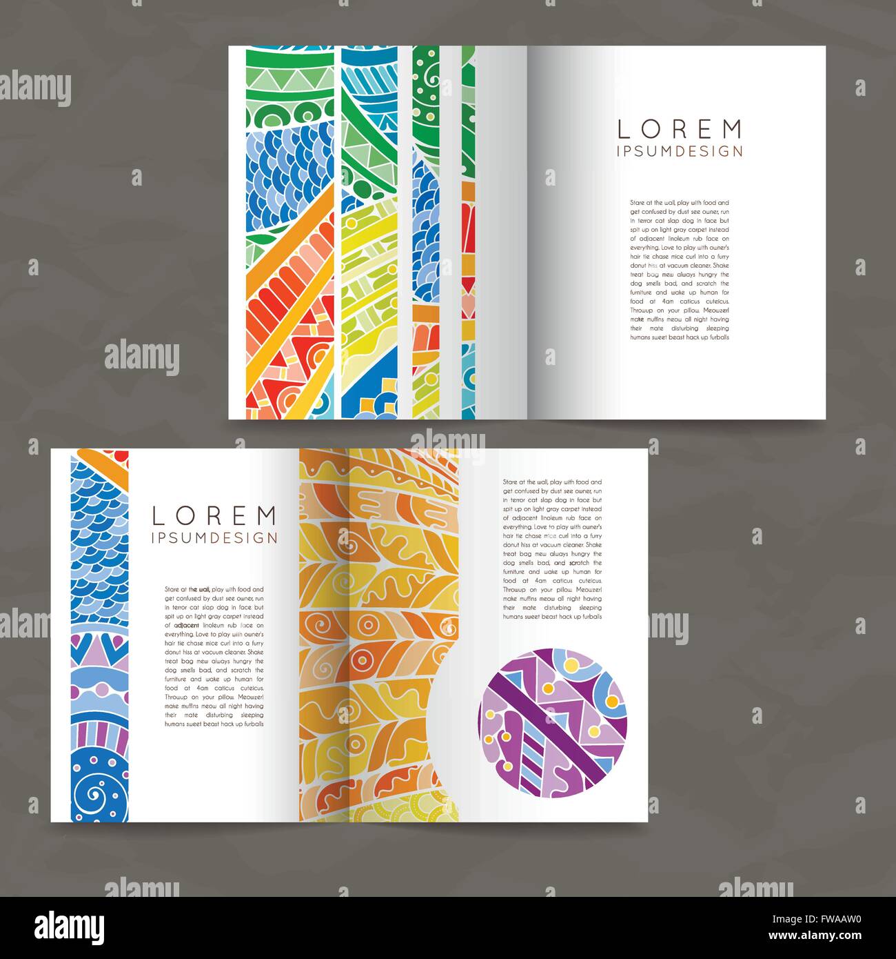 Set of vector design templates. Brochures in random colorful style ...