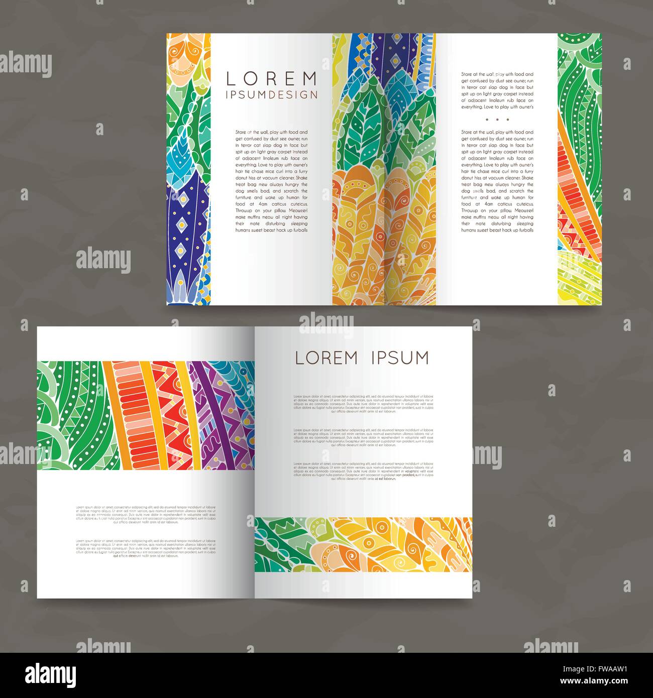 Set of vector design templates. Brochures in random colorful style ...