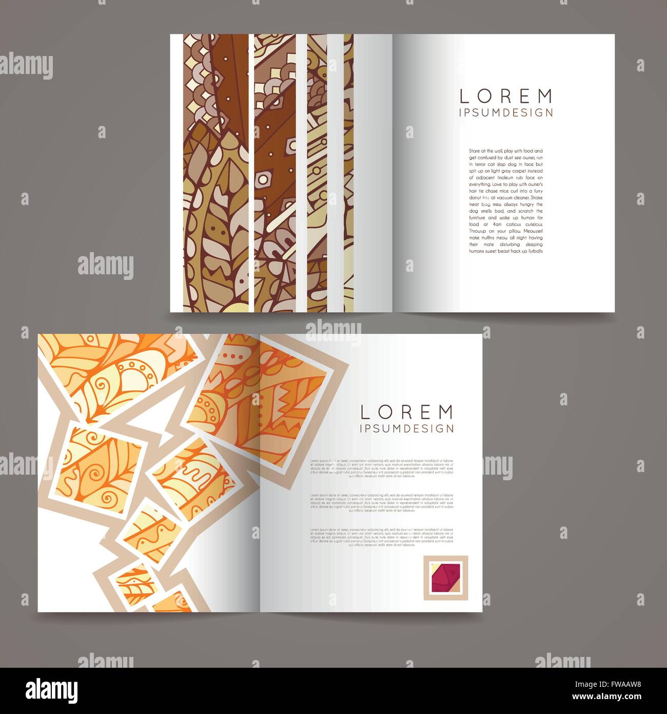 Set of vector design templates. Brochures in random colorful style ...