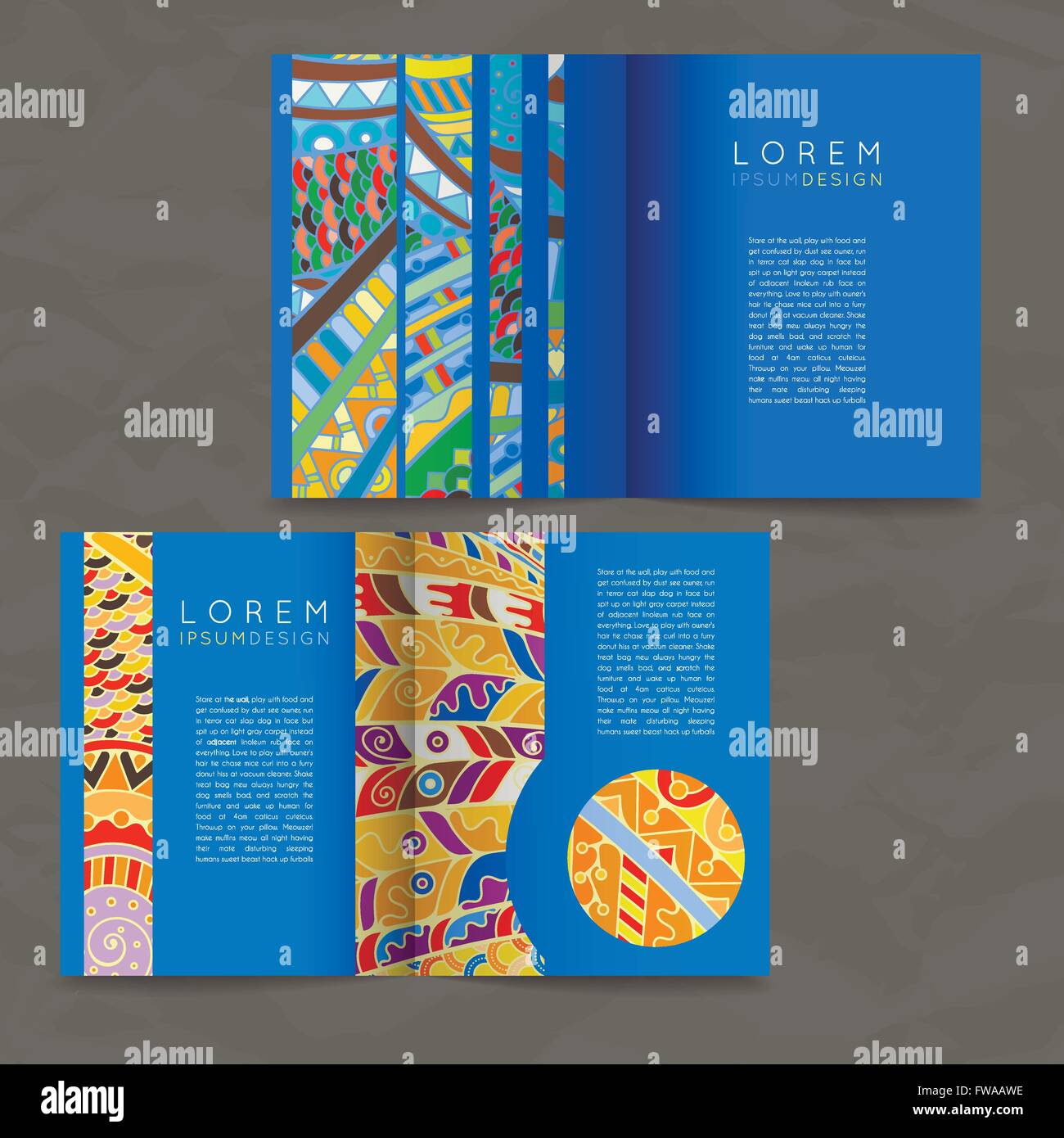 Set of vector design templates. Brochures in random colorful style ...