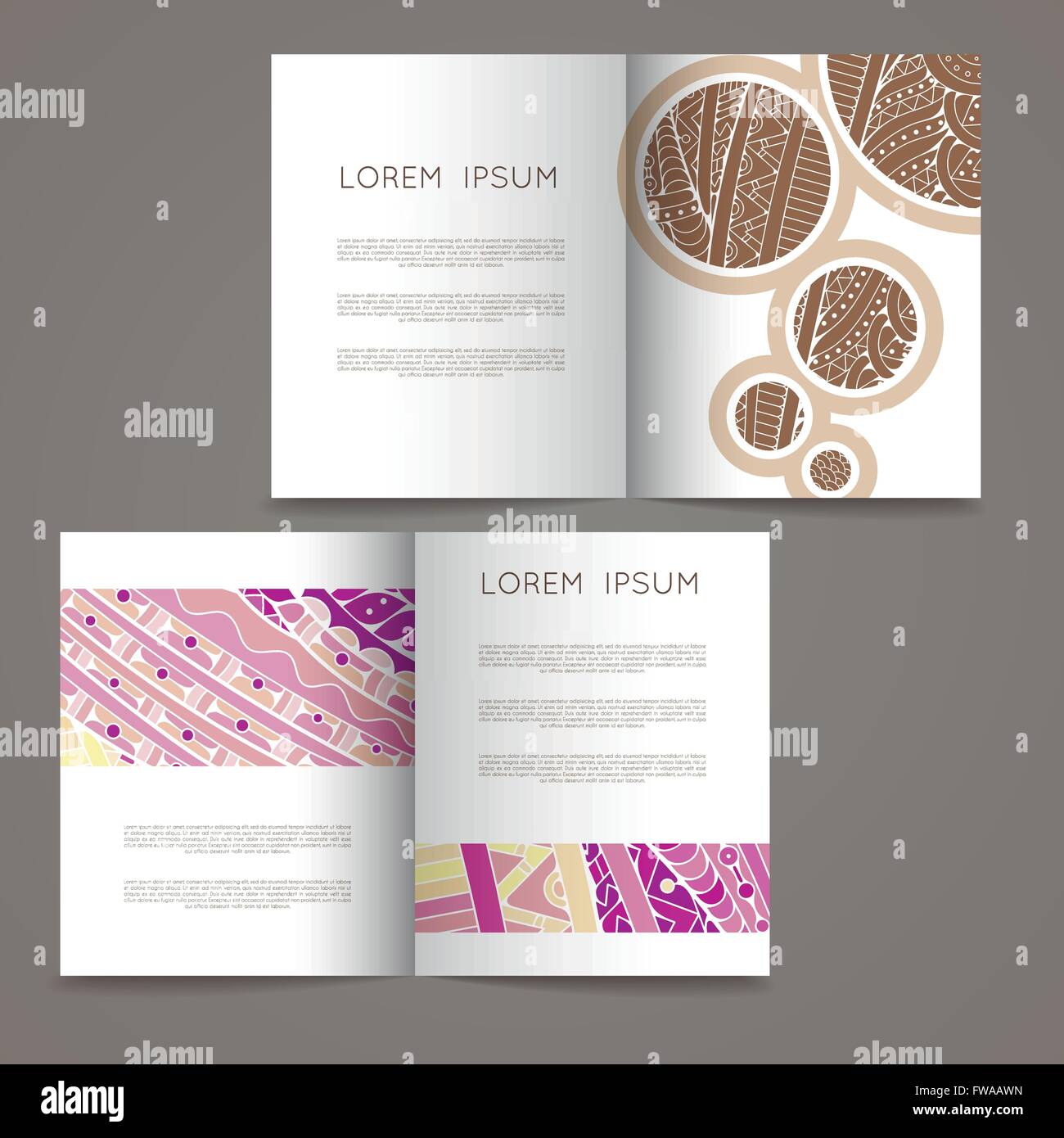 Set of vector design templates. Brochures in random colorful style ...