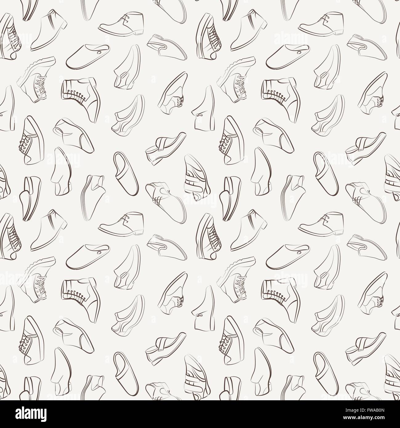 Vector seamless pattern of variety men shoes Stock Vector Image & Art ...