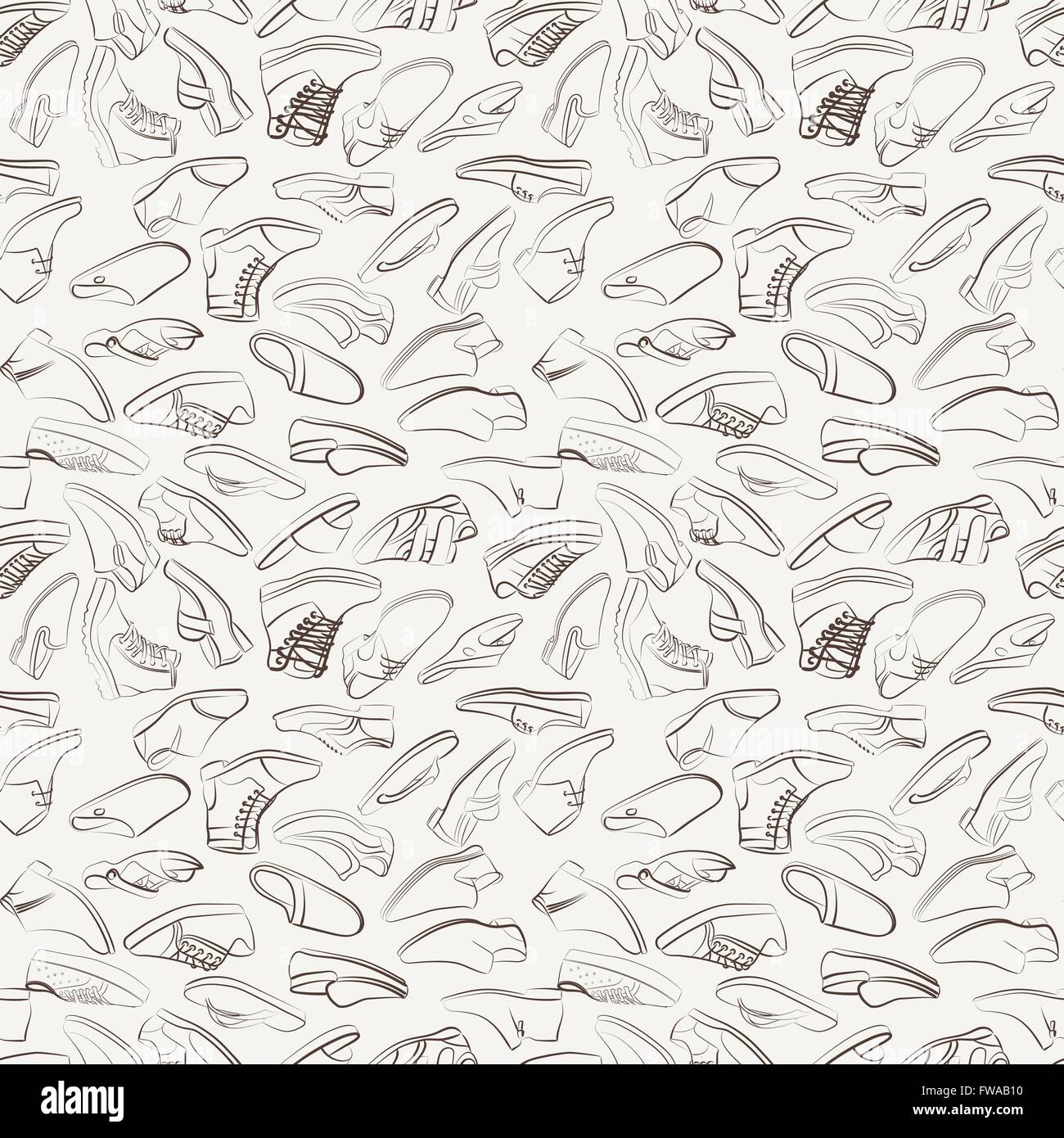 Vector seamless pattern of variety men shoes Stock Vector Image & Art ...