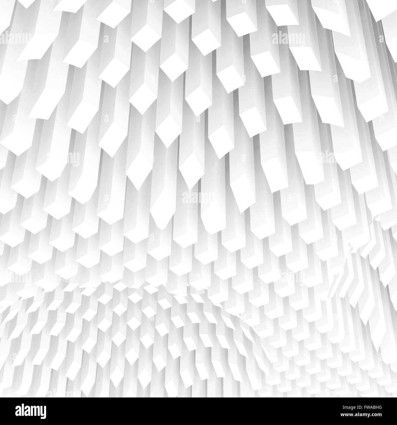 Abstract square digital background with curved surface formed by white ...