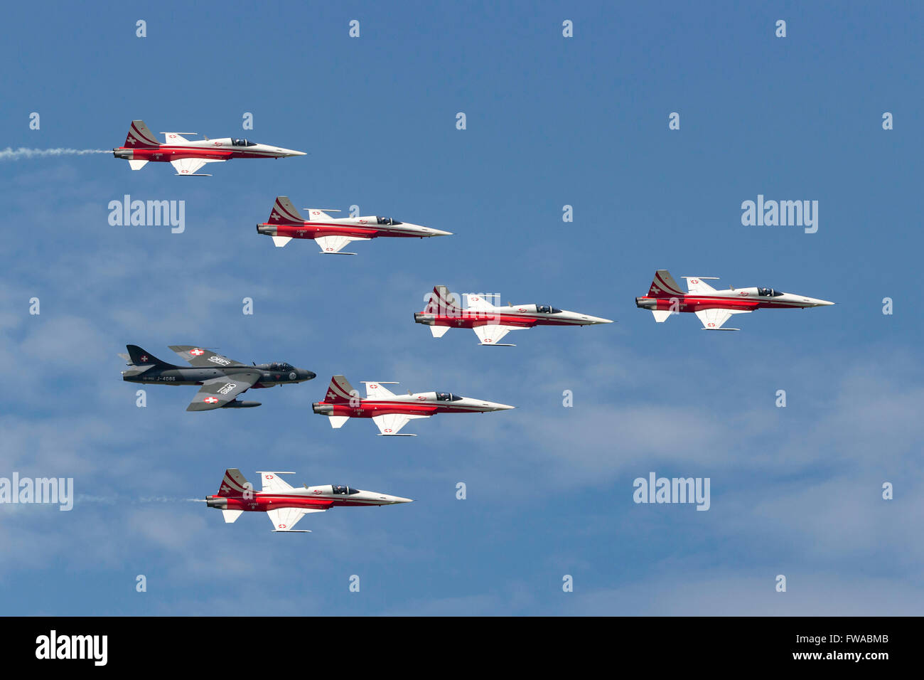 Swiss Air Force display team ‘Patrouille Suisse’ flying their Northrop ...