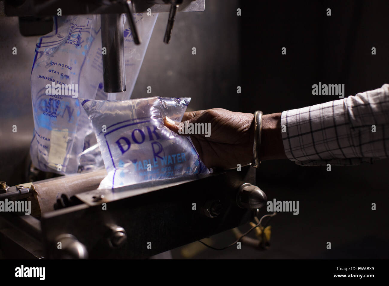 A sachet of purified drinking water produced in a Nigerian business ...