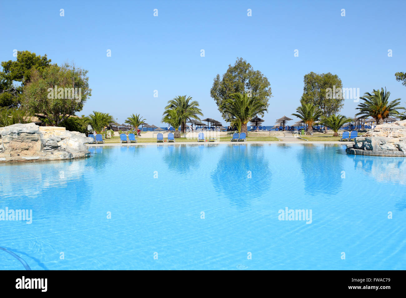 swimming pool summer vacation scene Stock Photo - Alamy