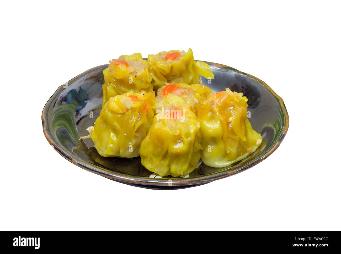 dim sim on plate isolated on white background with clipping path Stock ...