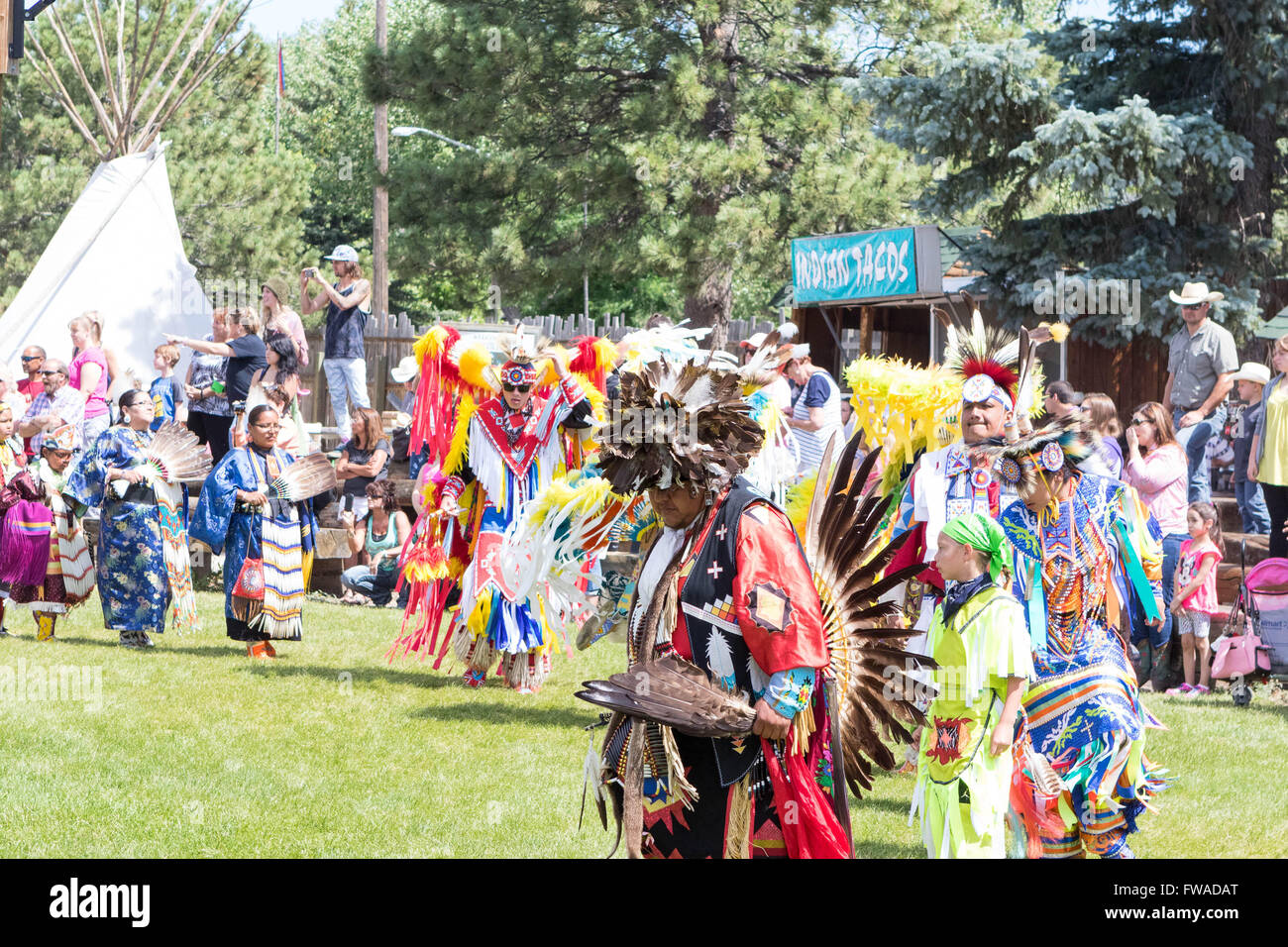 Indians, Native American, performing dance routine at Cheyenne Frontier ...