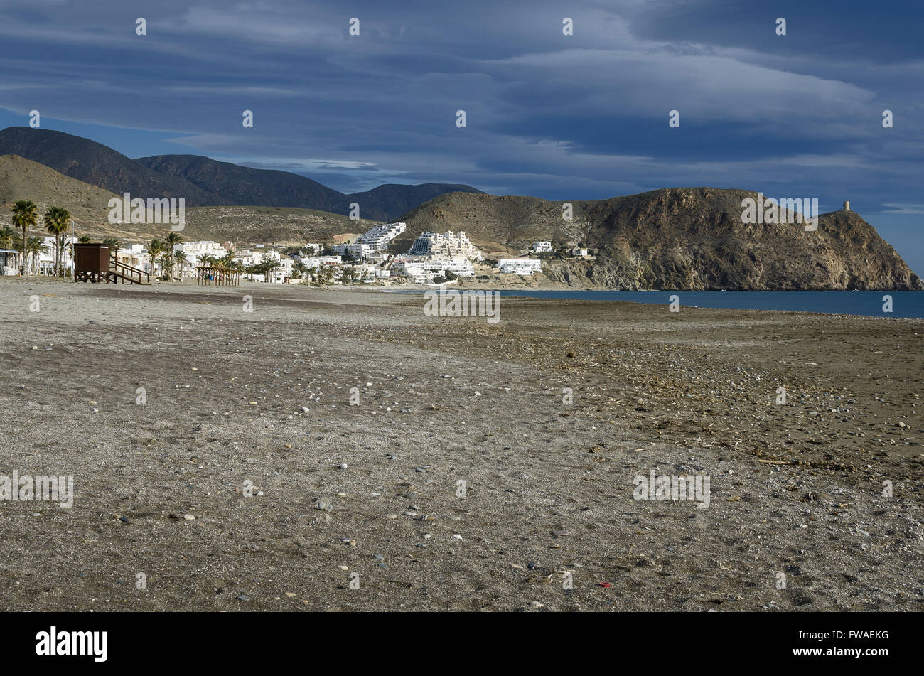 A beach view in Carboneras, Almeria province, Spain Stock Photo - Alamy